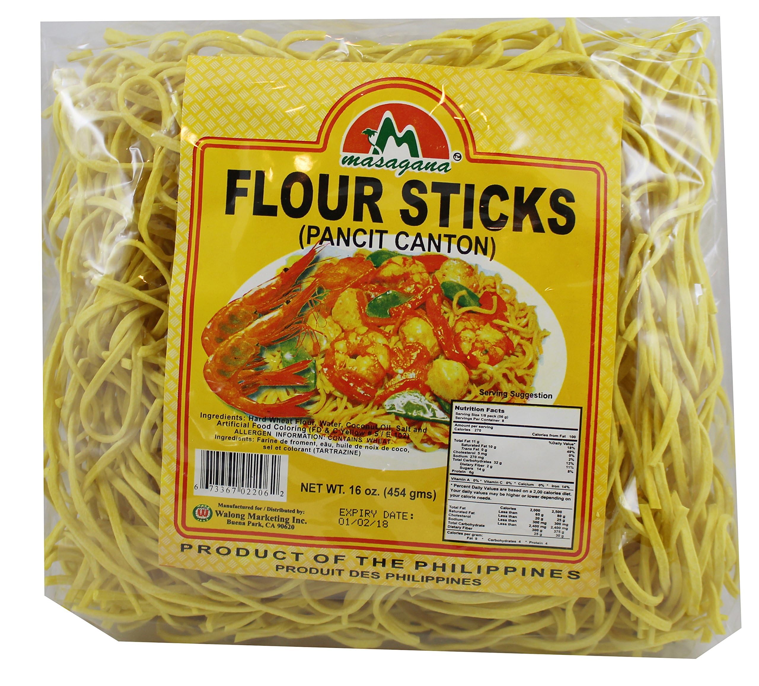 Masagana Pancit Canton / Flour Sticks - 16 OZ / 454 G - Product of the ...